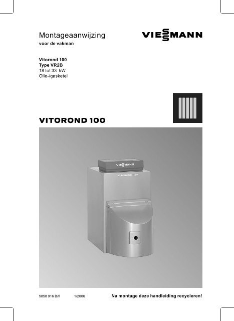 aanwijzing Vitorond 100 type VR2B 18-33 kW611 KB - Viessmann