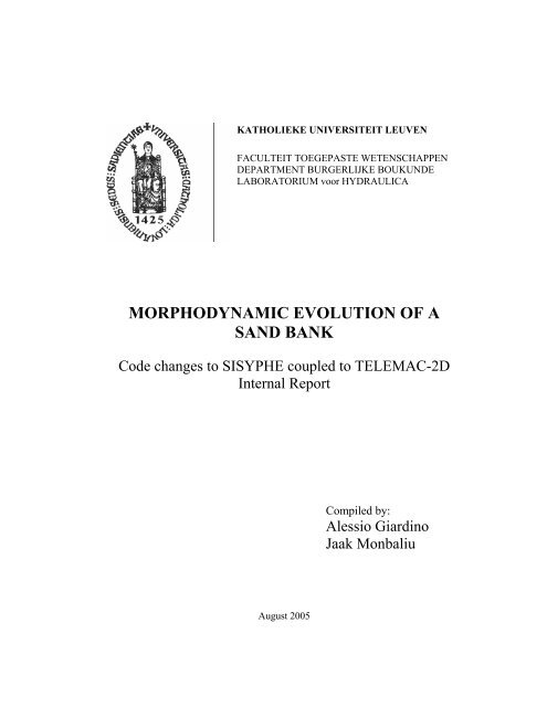 MORPHODYNAMIC EVOLUTION OF A SAND BANK