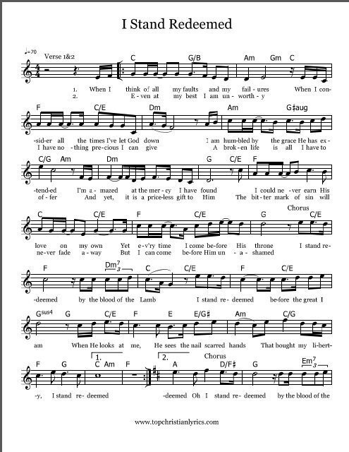 Redeemed Guitar Chords