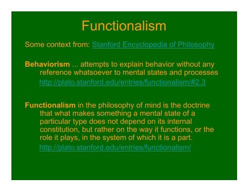 Functionalism Philosophy