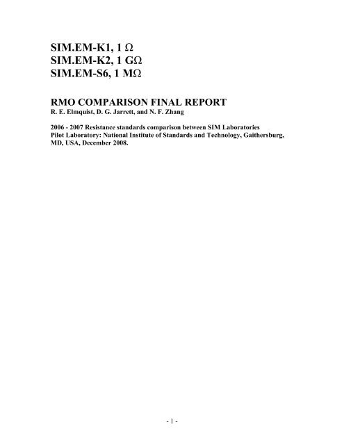 SIM.EM-K2 Final Report - KCDB - BIPM