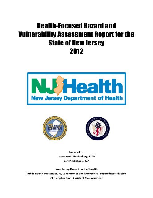 NJ Statewide Health-Focused Hazard and Vulnerability Assessment
