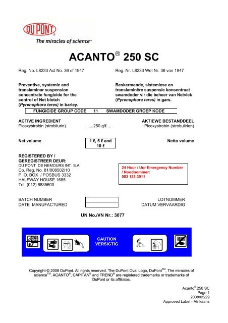 ACANTO 250 SC - DuPont