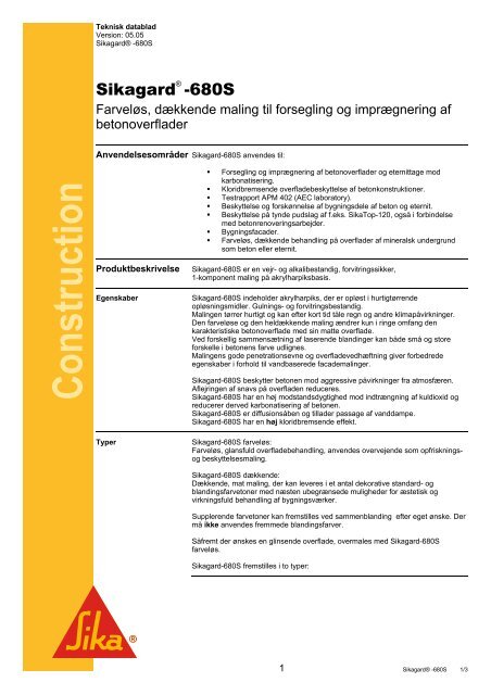 Sikagard® -680S - Sika Danmark