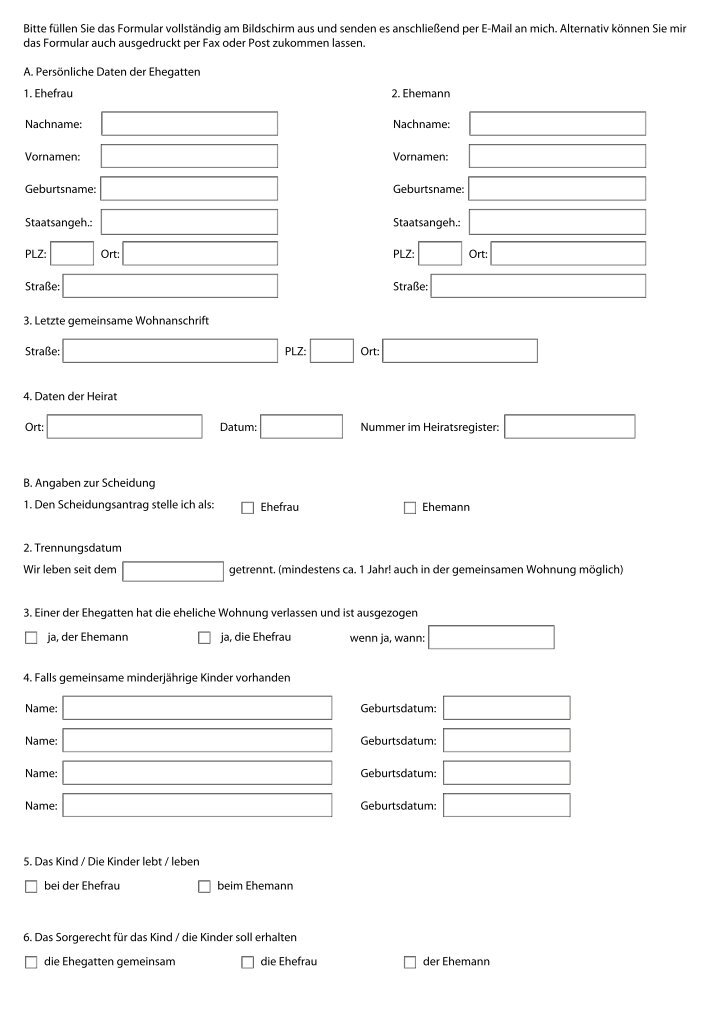 Scheidungsantrag Magazine