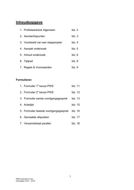 Instructieboekje Profielwerkstuk vwo 2012-2013 - Grotius College