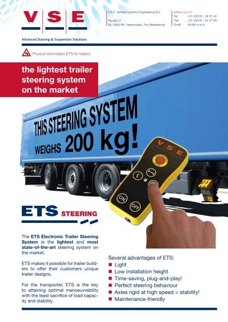 the lightest trailer steering system on the market - Imslimited.com