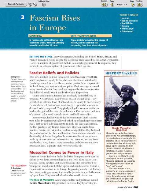 Fascism Rises in Europe