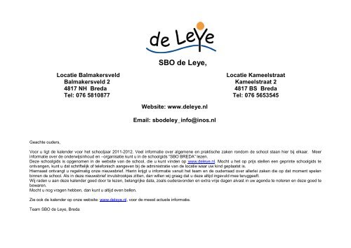 Geachte ouders, - Leye