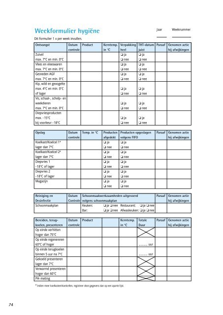 74 Weekformulier hygiëne