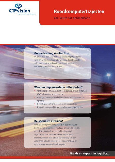 Boordcomputer implementatie & optimalisatie - CPvision