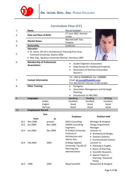 CV (Murad Kalaldeh) with Pictures.pdf - Urban Planners UP/ SACO