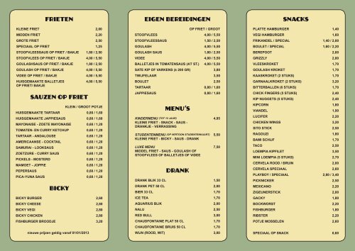 frieten KLEINE FRIET 2,00