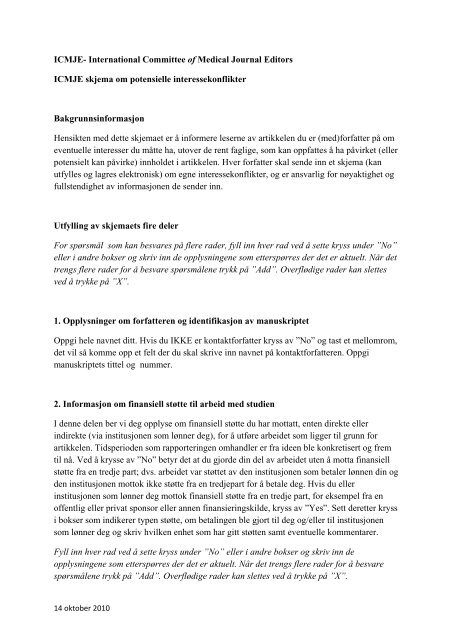 ICMJE- International Committee of Medical Journal Editors