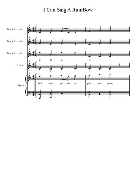 I Can Sing A RainBow (Score) - tonycav