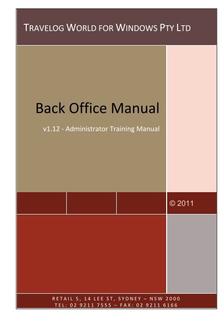 Back Office Manual - Print Version.pdf - Travelog