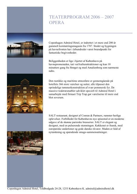 TEATERPROGRAM 2006 – 2007 OPERA