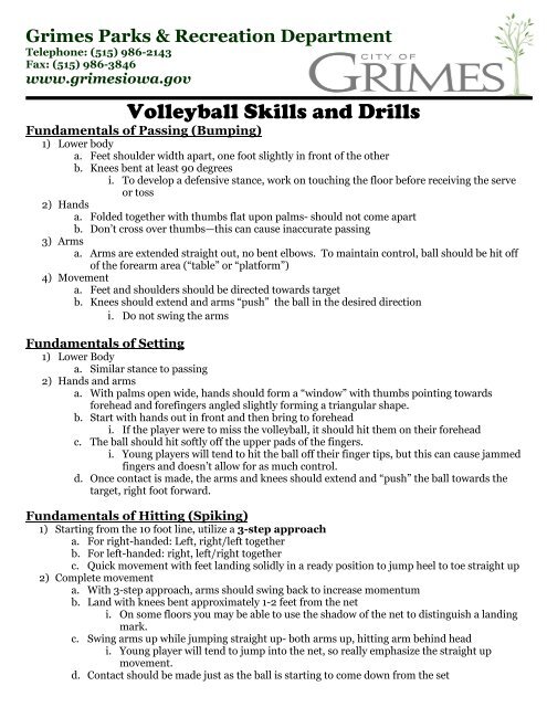 Volleyball Skills and Drills