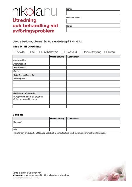 Utredning och behandling vid avföringsproblem