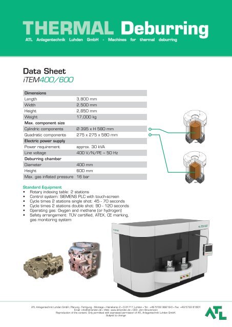 THERMAL Deburring - ATL Luhden Gmbh