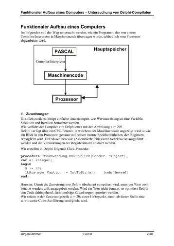 Aufbau und Funktionsweise eines Computers