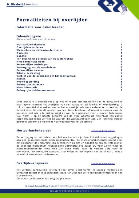 Formaliteiten bij overlijden.pdf (136 Kb) - St. Elisabeth Ziekenhuis