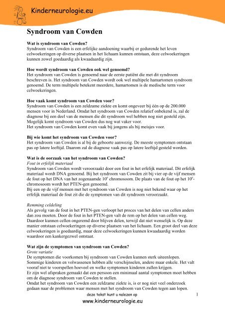 Syndroom van Cowden - Kinderneurologie