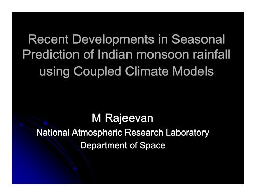 Presentation of M Rajeevan