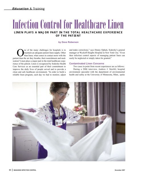Infection Control for Healthcare Linen - Health Vie