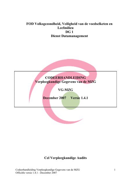 Versie 1.4.1 - FOD Volksgezondheid, Veiligheid van de ...