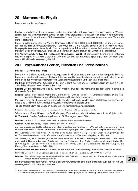 20. Mathematik, Physik