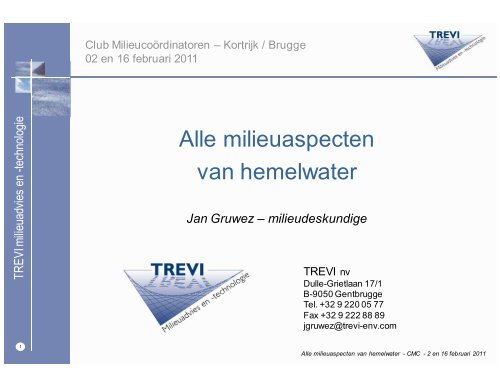 aspecten van hemelwater - Trevi nv