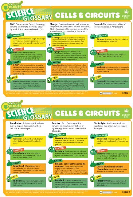 CELLS & CIRCUITS CELLS & CIRCUITS - Science Catalyst