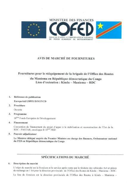 Avis de marché (PASTAR - Lot 6).pdf - COFED