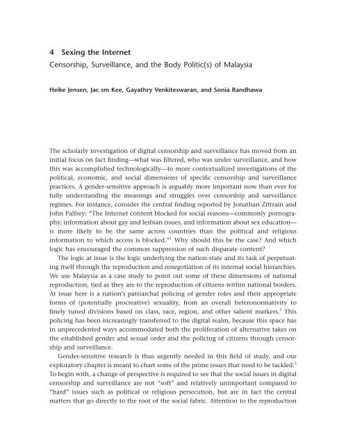 Chapter 4 - Access Denied - Opennet Initiative