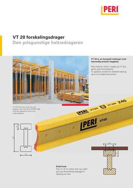 VT 20 forskalingsdrager Den prisgunstige ... - Peri Norge AS