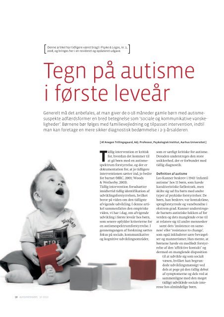 Tegn på autisme i første leveår - Servicestyrelsen