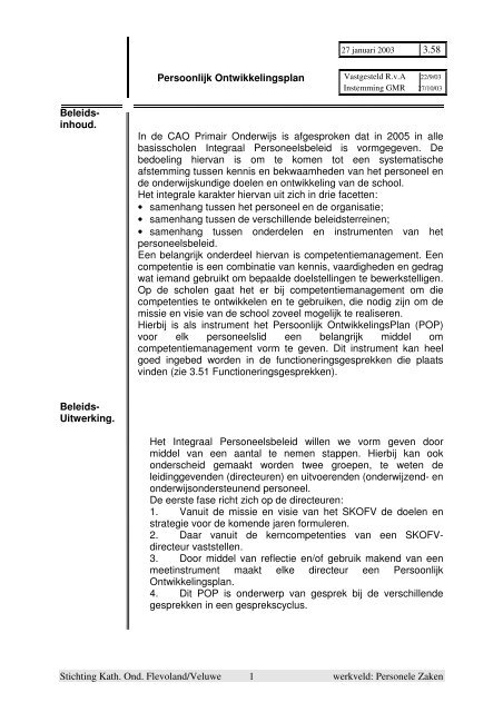 3.58 Persoonlijk Ontwikkelingsplan - Stichting Katholiek Onderwijs ...