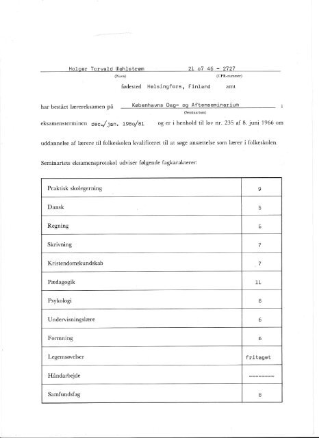Praktisk skolegerning Dansk Regning Skrivning ... - Psykologibasen