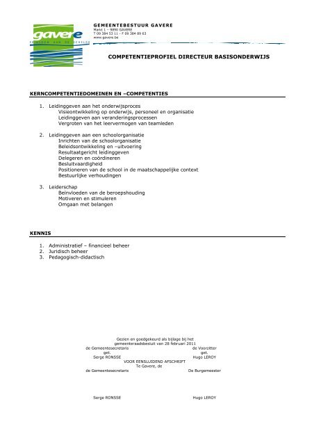 COMPETENTIEPROFIEL DIRECTEUR BASISONDERWIJS