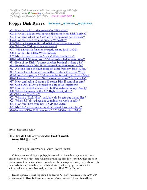 Floppy Disk Drives. . .. ... - Apple2online.com - The Ultimate Apple II ...