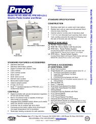 Exploded Parts Manual - Pitco