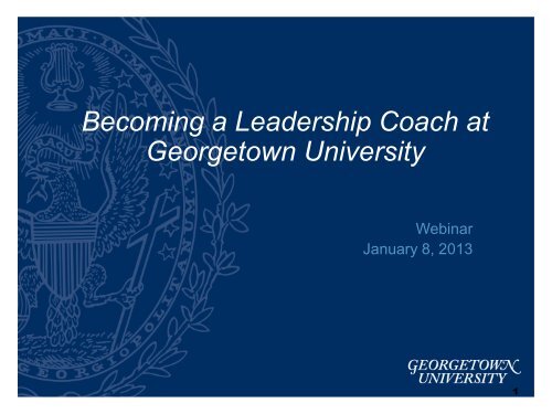Becoming a Leadership Coach at Georgetown University
