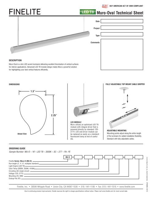 Tech sheet - Finelite