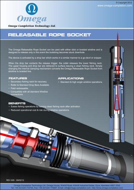 RELEASABLE ROPE SOCKET - Versa-Line Services