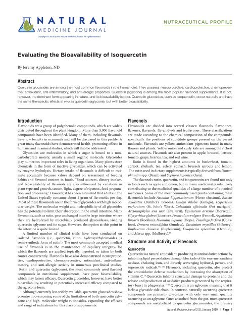 Evaluating the Bioavailability of Isoquercetin - BioPharma Scientific