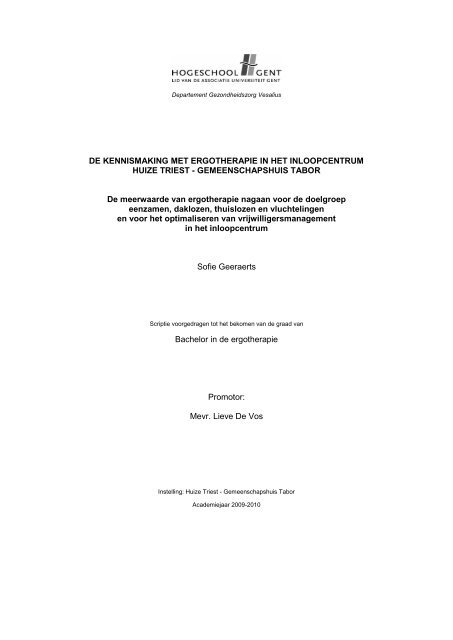 De meerwaarde van ergotherapie - Huize Triest