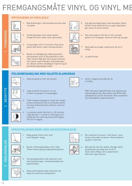 FREMGANGSMÅTE VINYL OG V