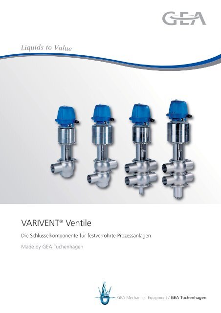 VARIVENT® Ventile - GEA Mechanical Equipment
