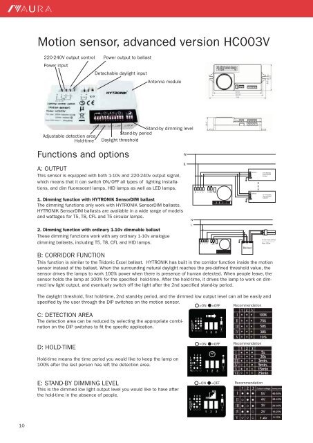 Motion sensor, advanced version HC003V - Aura Light